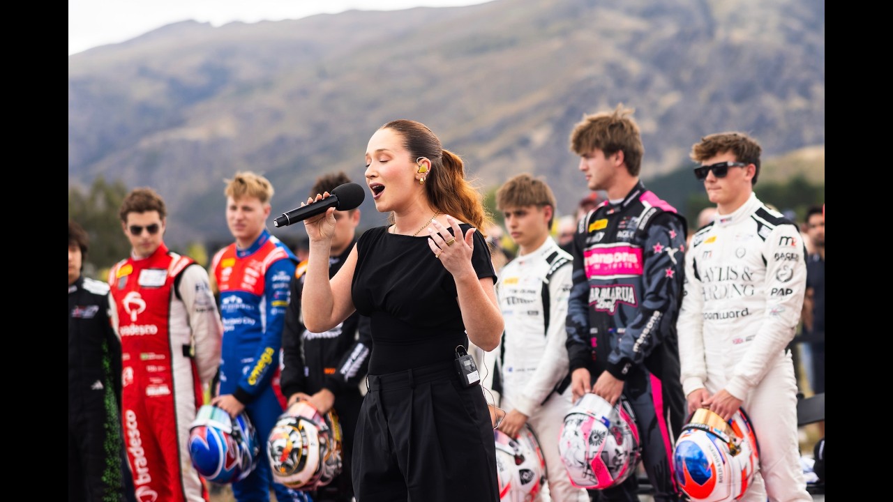 Ella Monnery - NAPA 70th New Zealand Grand Prix - National Anthem - YouTube