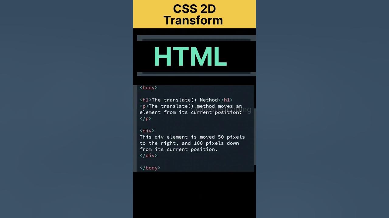 Css 2d Transform Css Animation Css Youtube