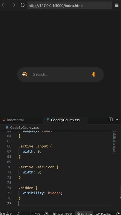 🔍 Stylish Search Bar Using HTML & CSS #webdevelopment #coding #htmlcss #shorts - YouTube