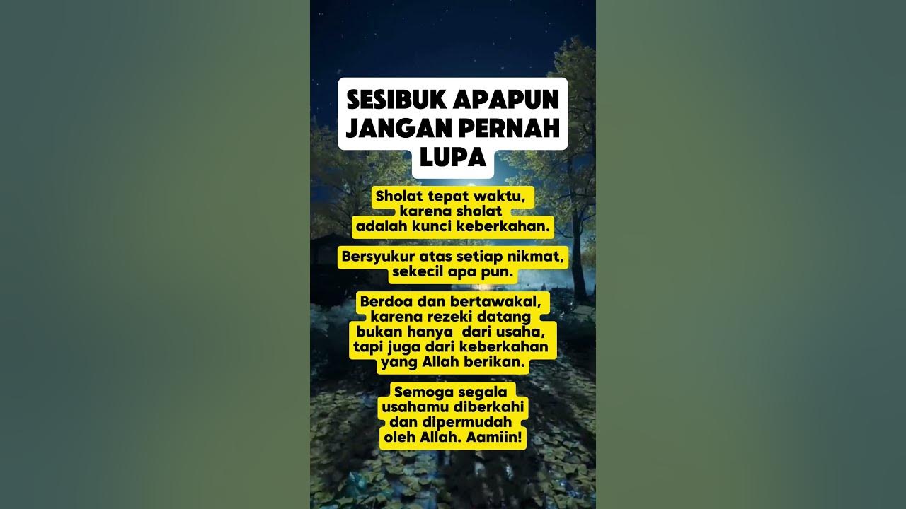 SESIBUK APAPUN JANGAN PERNAH LUPA || SHOLAT - YouTube