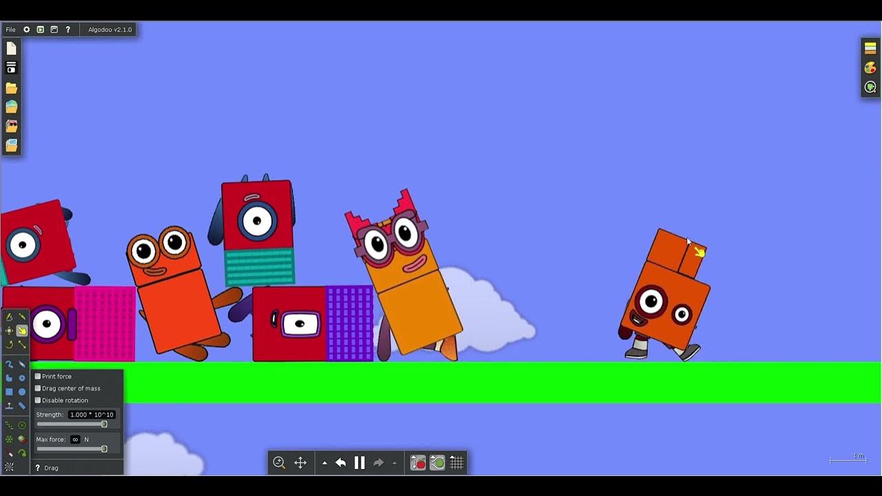 Numberblocks 1.1 to 2 Battle 4 in Algodoo (No Sound) - YouTube