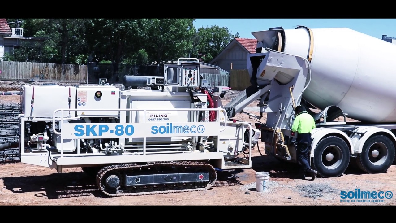 Soilmec Equipment SKP-80 Track Mounted CFA Concrete Pump - YouTube