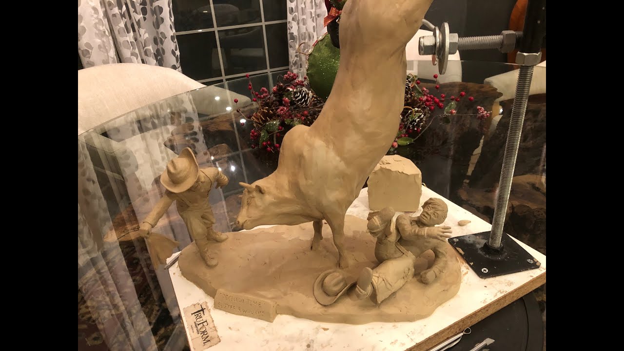 My Rodeo Bucking Bull Clay Sculpture Is Close To Finished - Jeff ...