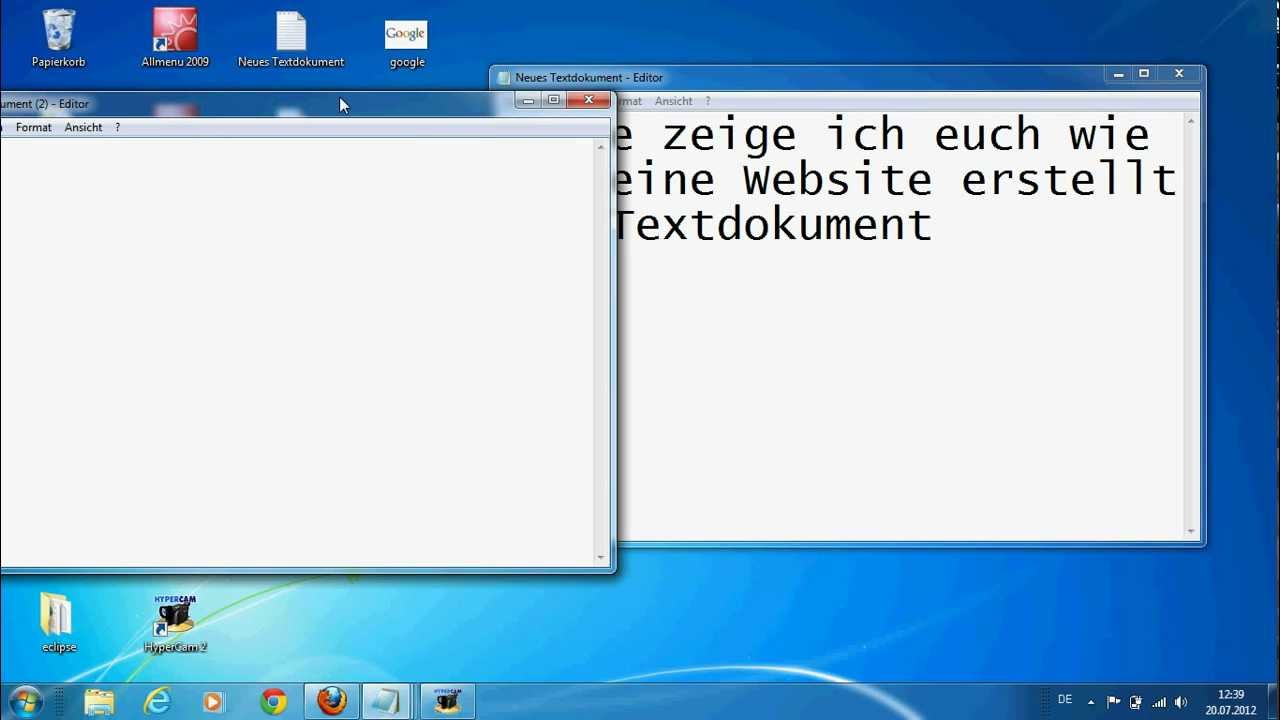 HTML Website erstellen mit Textdokument 1/4 - YouTube