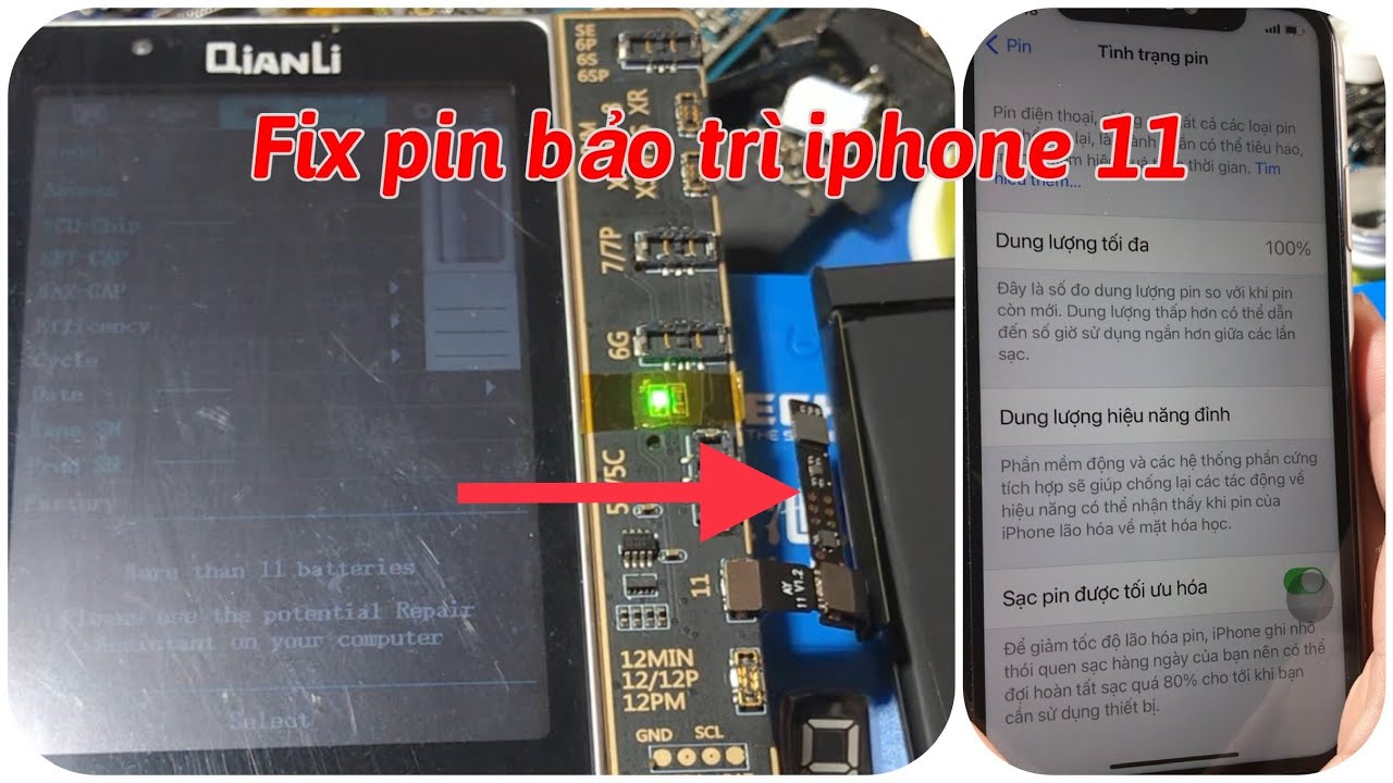 Thay pin iPhone 11 Fix pin bảo trì. - YouTube