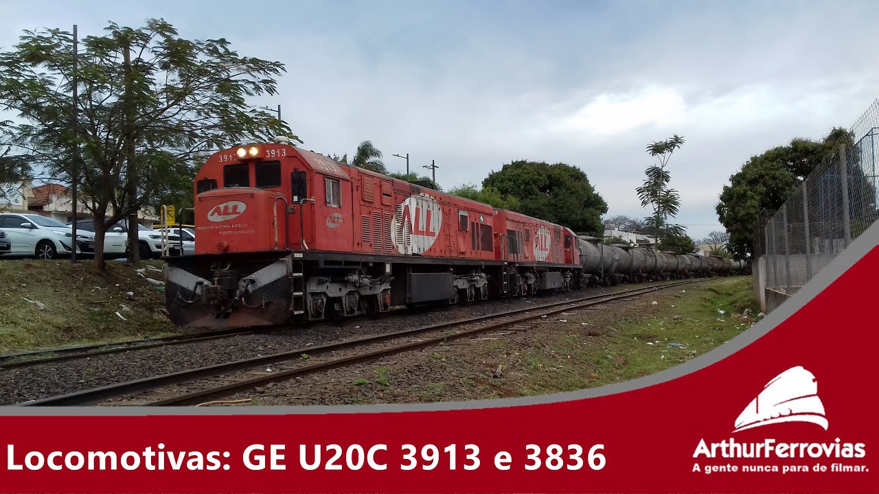 GE U20C 3913 e 3836 chegando em Cornélio Procópio/PR. 31/07/21. - YouTube
