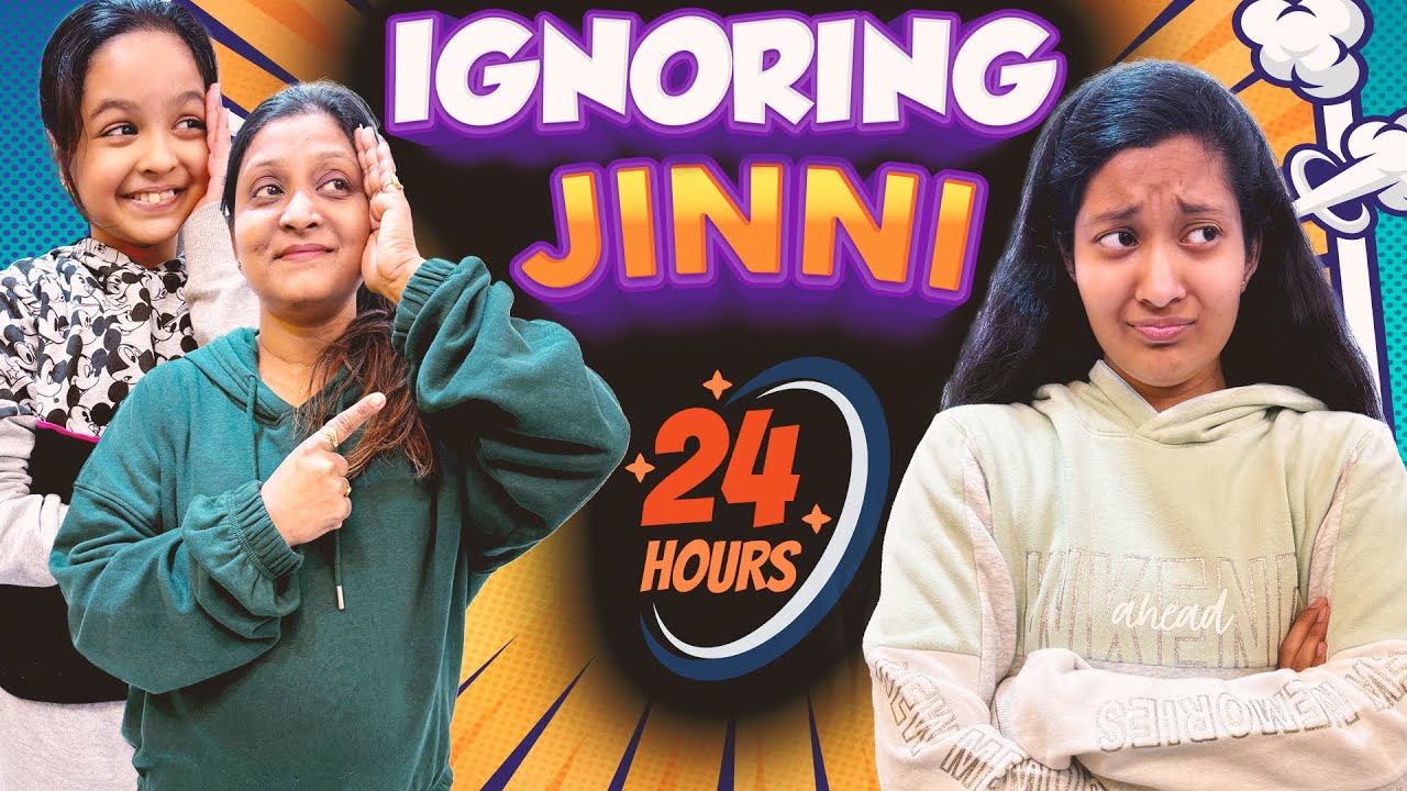 IGNORING JINNI for 24 Hours | Family Comedy Challenge | Cute Sisters ...