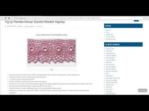 Tığ işi Pembe Kenar Dantel Modeli Yapılışı  www ocise com