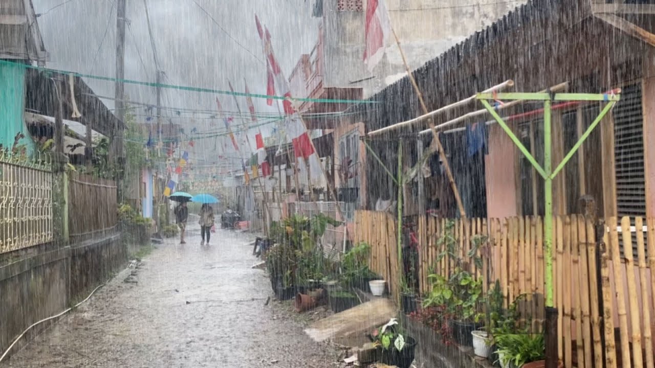 Heavy Rainstorm and Thunder in the Village, Hypnotic and Calming for Insomnia Relief - YouTube