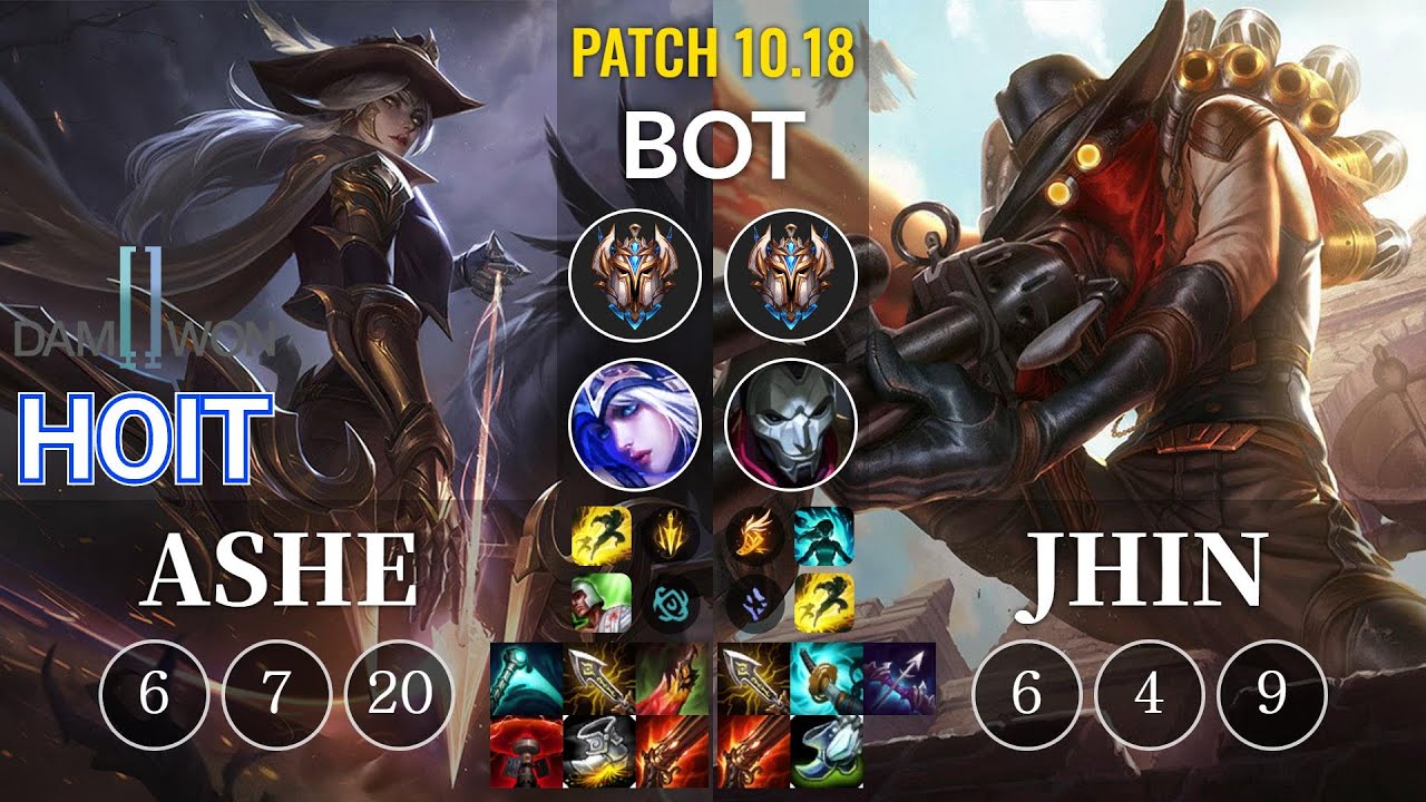 DWG Hoit Ashe vs Jhin Bot - KR Patch 10.18 - YouTube