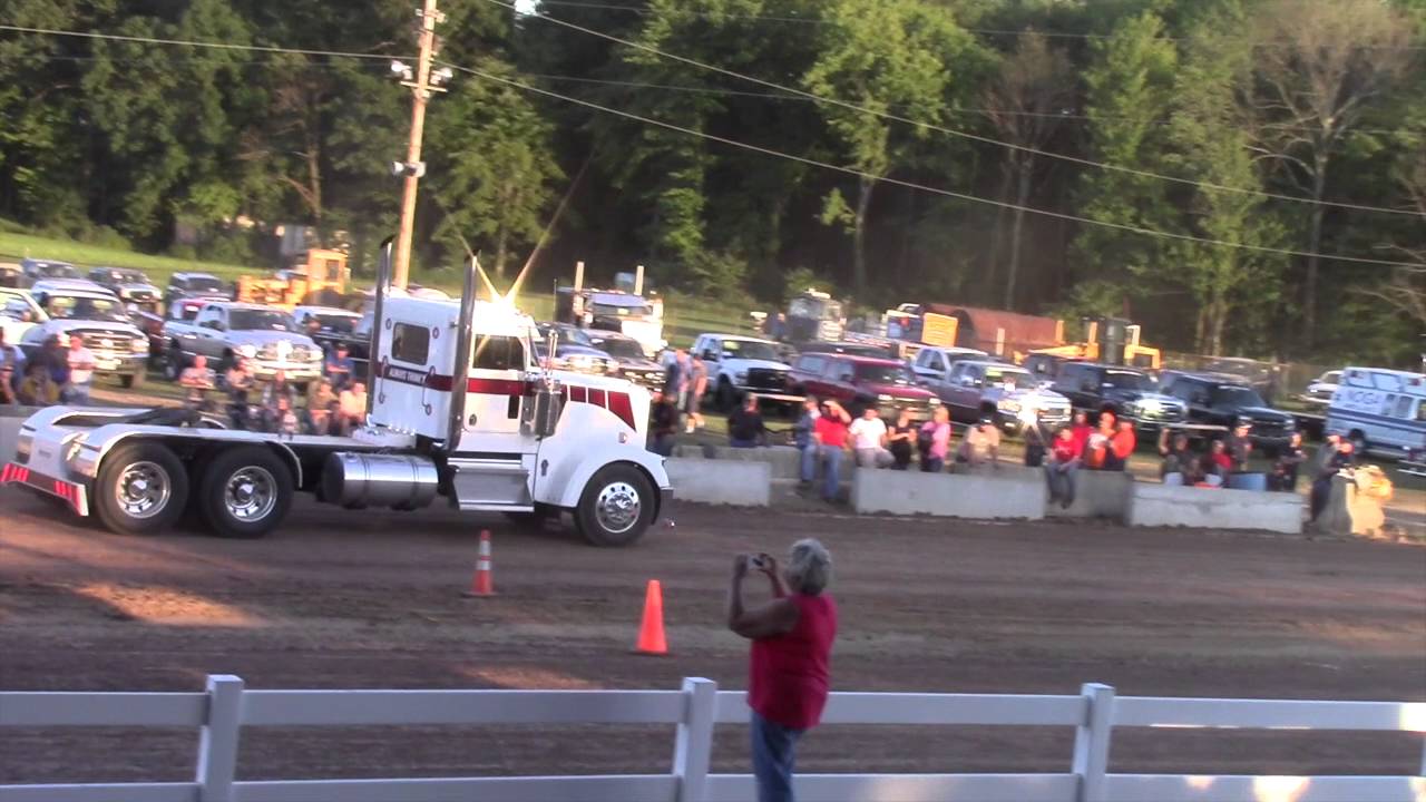 Semi Dirt Track Drag Racing 2 - Lawrence County Fair 2015 - YouTube