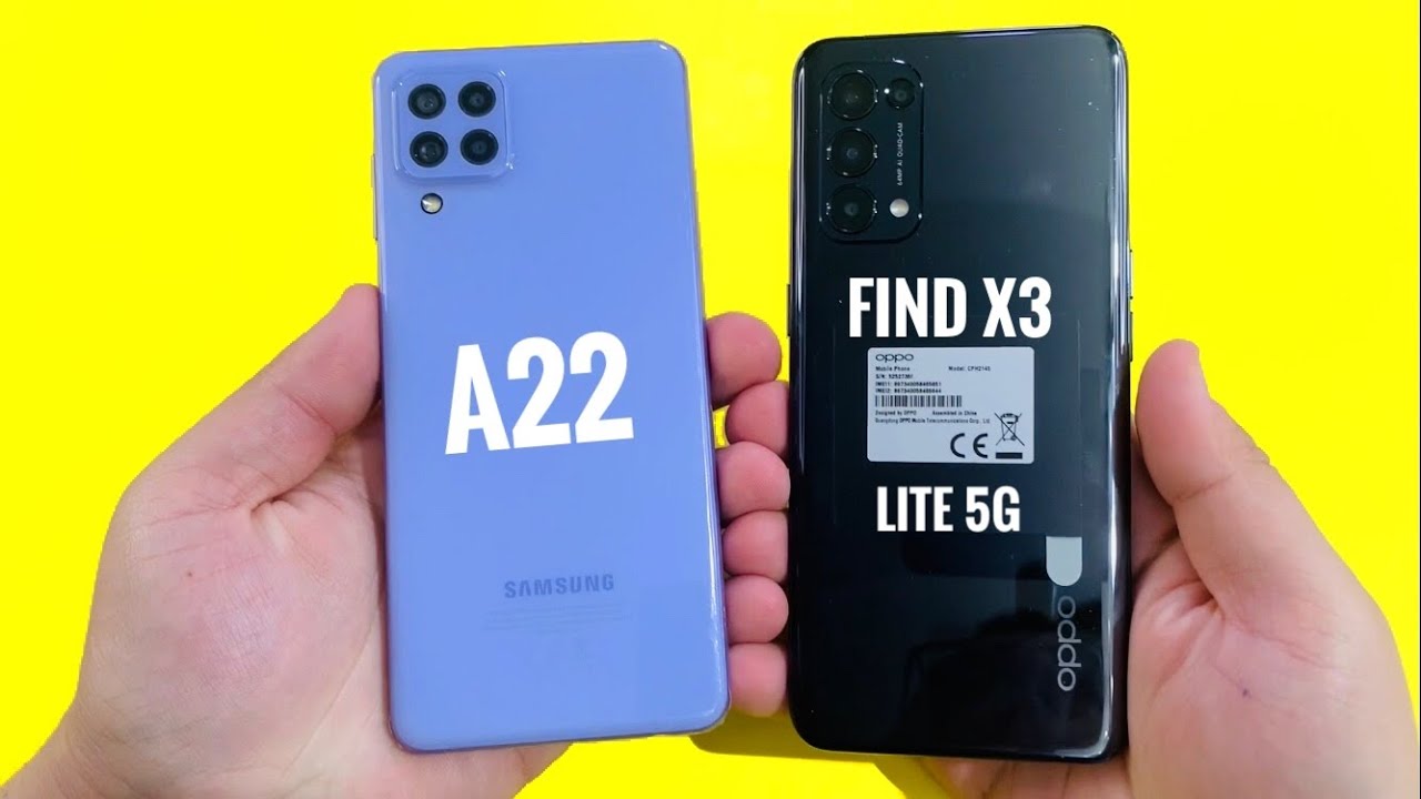Samsung Galaxy A22 vs Oppo Find X3 Lite 5G - YouTube