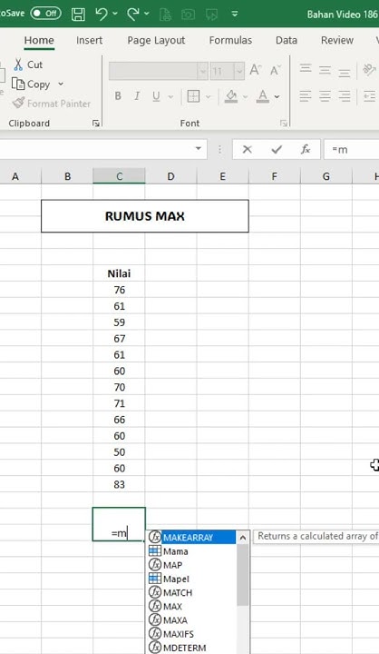 Dasar Excel Rumus MAX #belajarexcel #exceltips #jagoexcel #exceltricks #excel #exceltutorial ...
