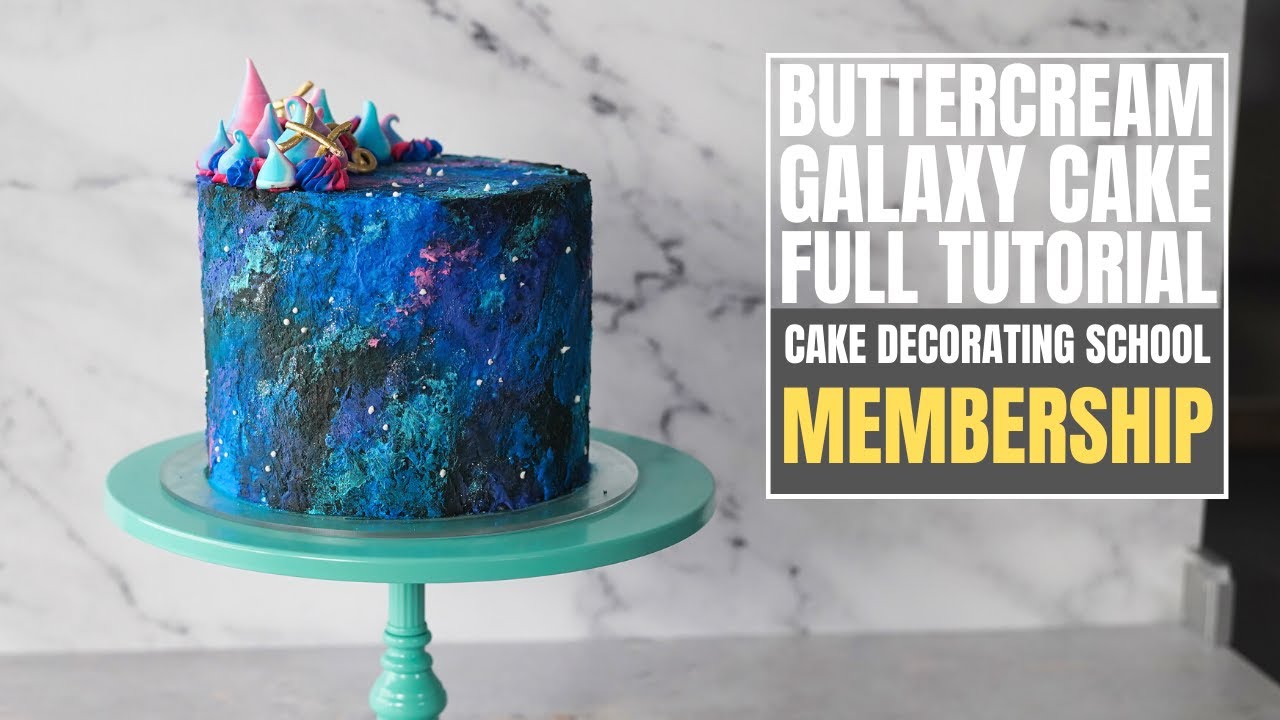 How to make Galaxy Cake [ Cake Decorating For Beginners ] - YouTube