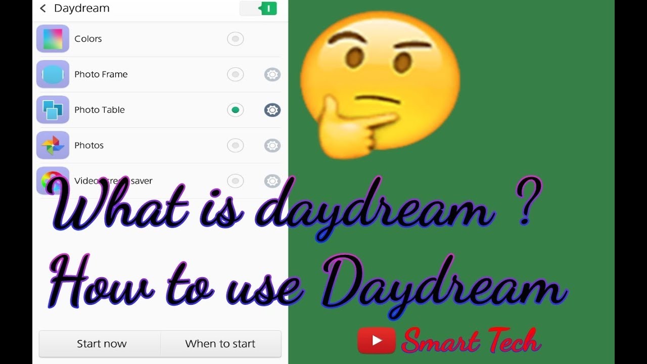 What is daydream in Android on display setting by Smart Tech. - YouTube