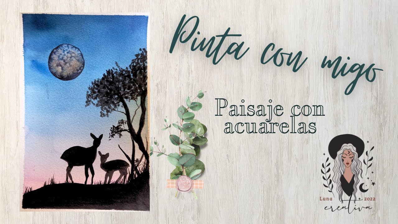 Sombra de ciervos - Paisaje en Acuarela Facil / Deer Shadow ...