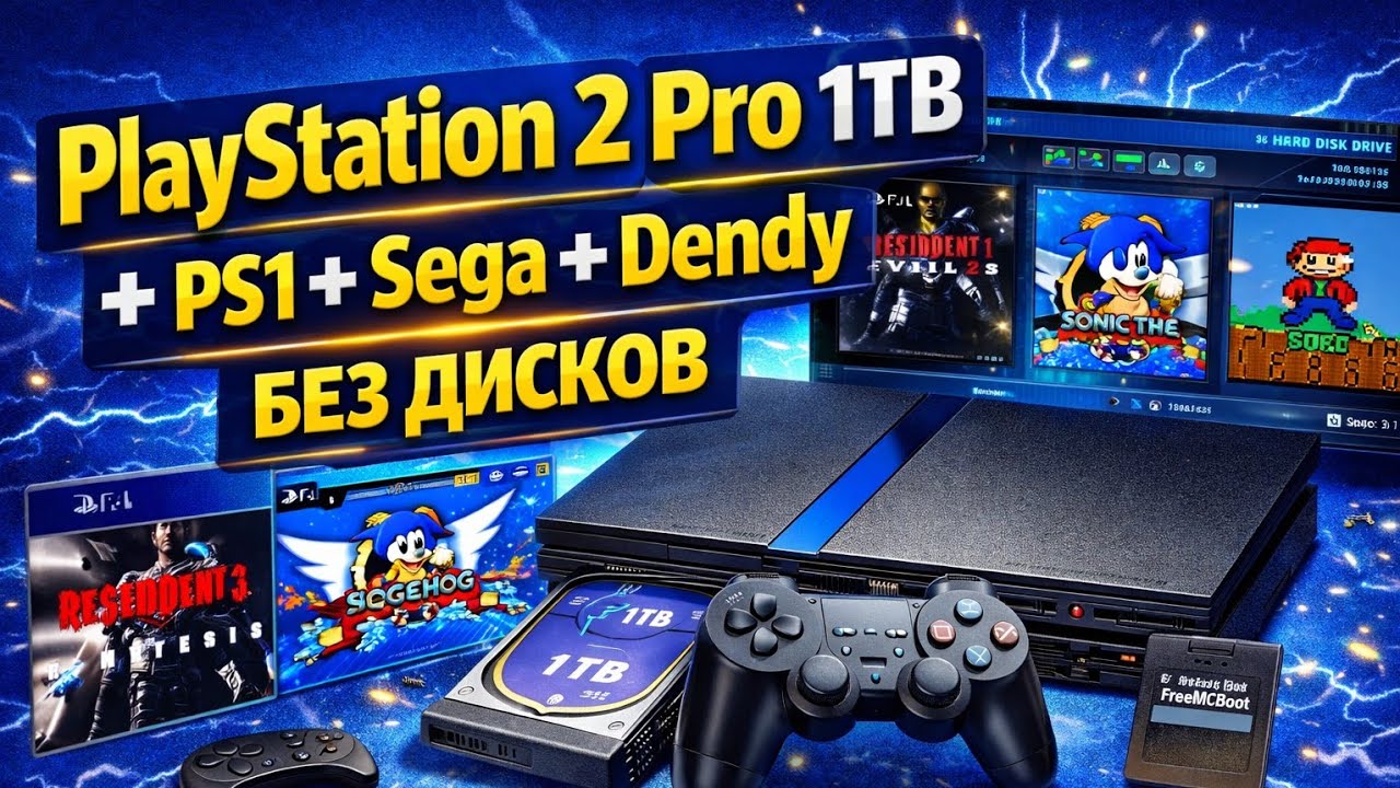 PlayStation 2 Pro 1TB | PS2 + PS1 + Sega + NES без дисков #playstation2 ...