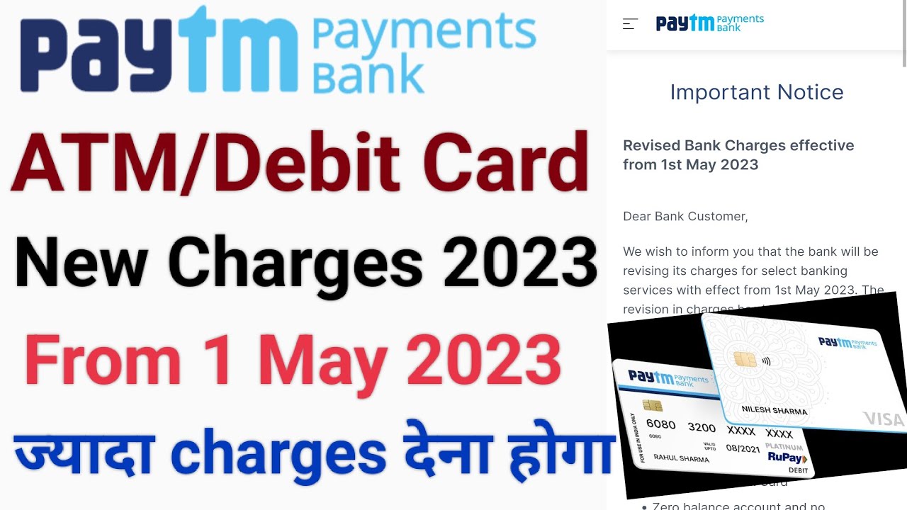 Paytm debit card charges | Paytm atm card charges | Paytm payment bank ...