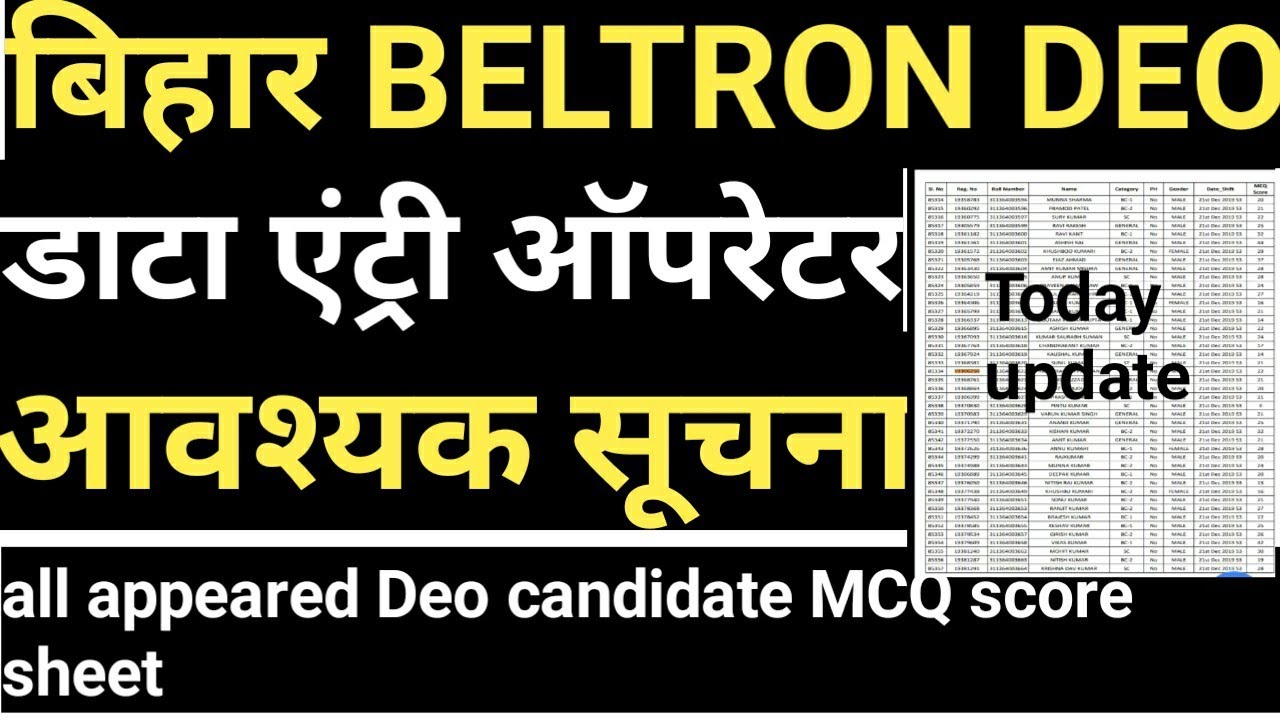Beltron DEo|Official Update|All Appeared DEo Candidates MCQ Score Sheet ...