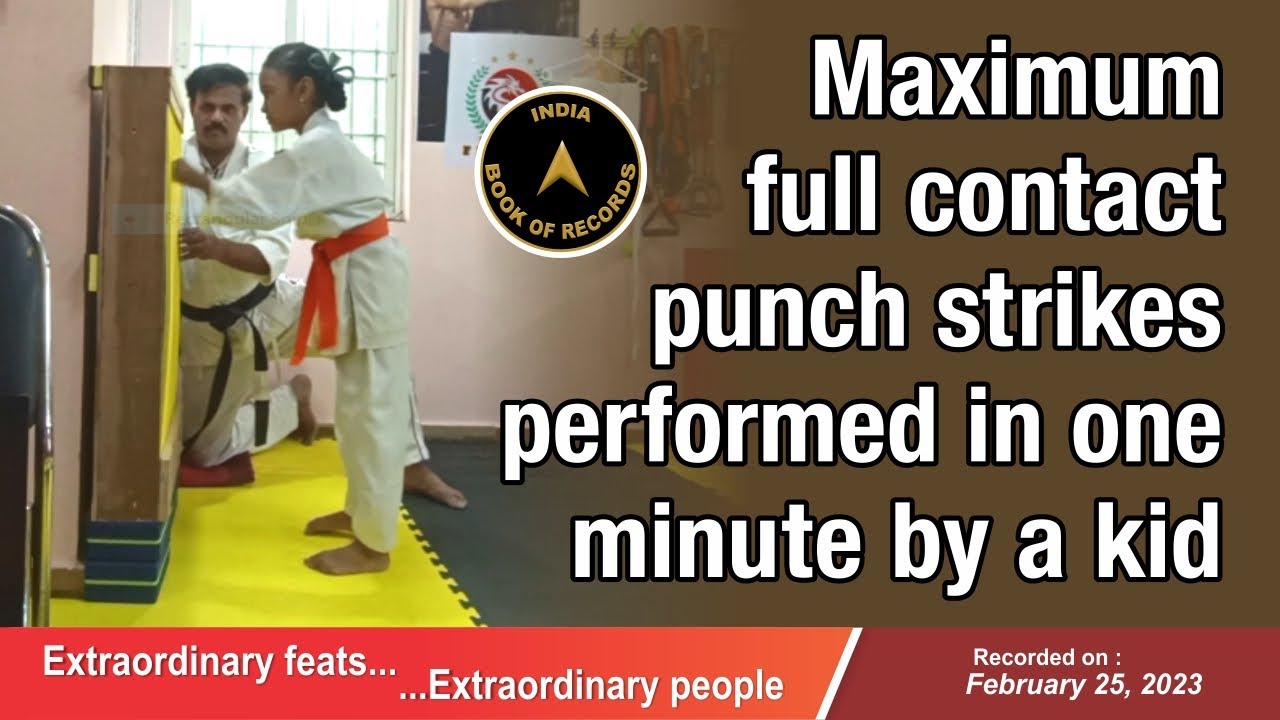Maximum full contact punch strikes performed in one minute by a kid ...