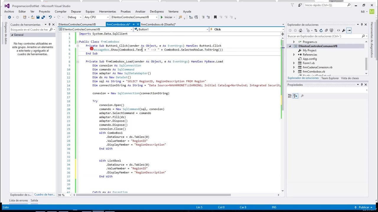listbox sqlserver vb net winforms - YouTube