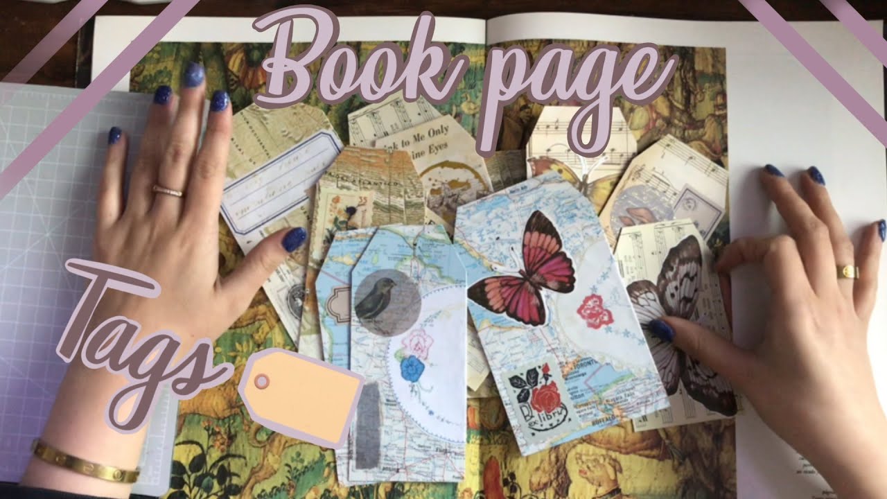 #roxysweeklychallenge How to Make Book Page Tags!! - YouTube