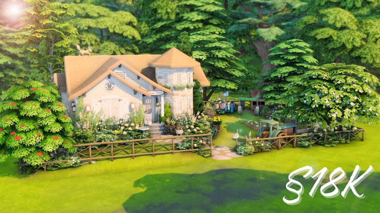 Cute Starter Cottage 🌱// The Sims 4: Speed Build // No CC - YouTube
