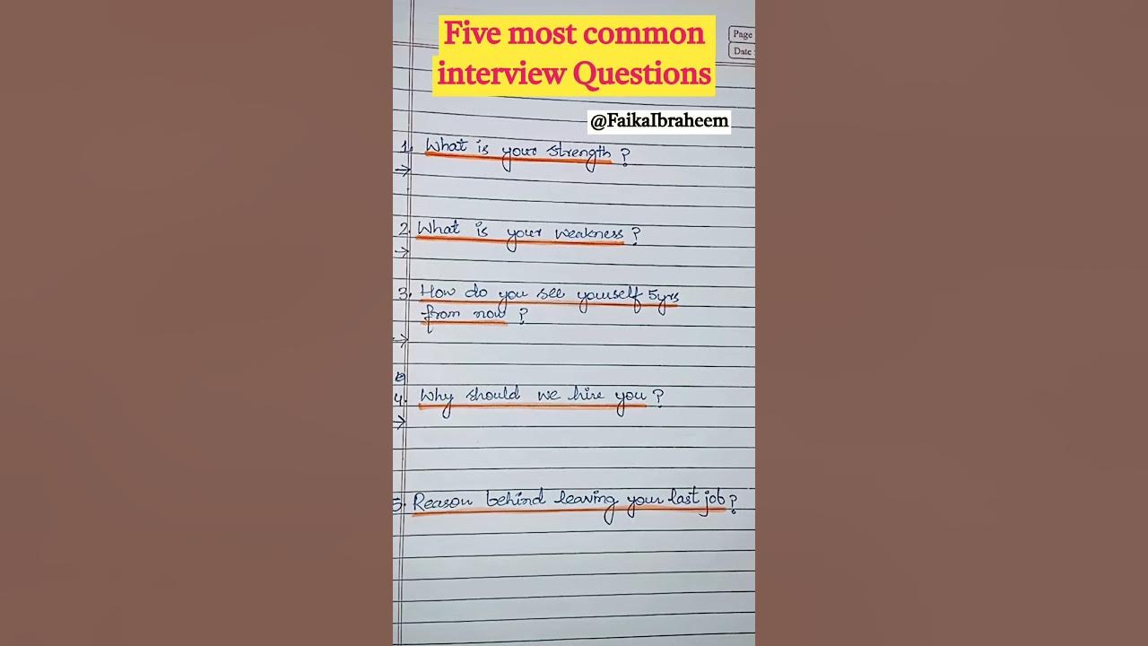 Common Job Interview Questions and answer #english #interview #viral #job #learning #learn # ...