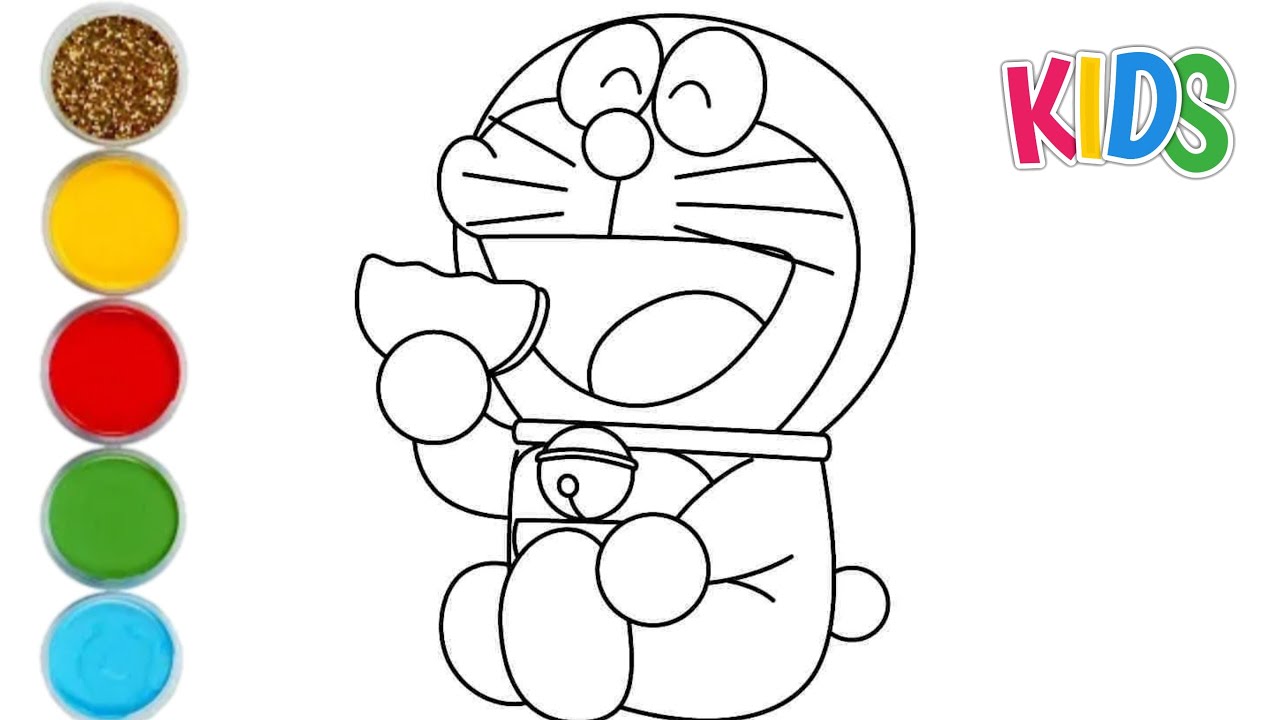 doraemon Drawing, painting, and coloring for kids & toddler / Easy ...