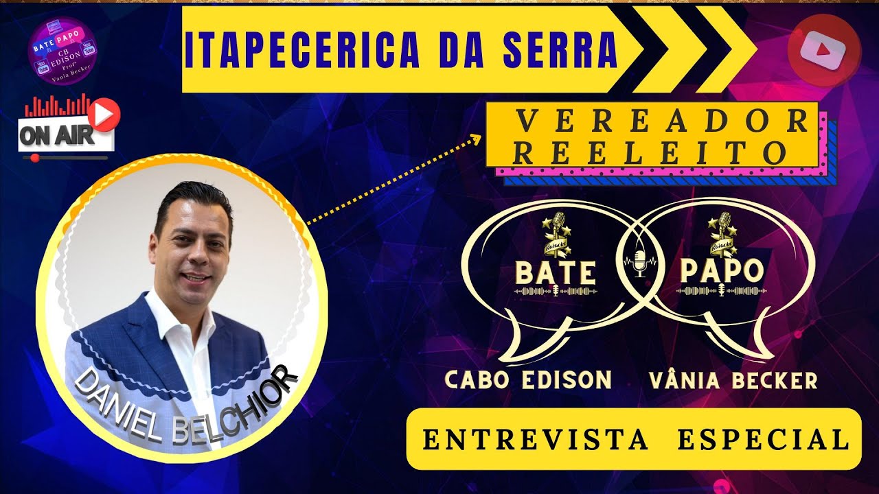 DANIEL BELCHIOR, VEREADOR REELEITO EM ITAPECERICA DA SERRA - YouTube