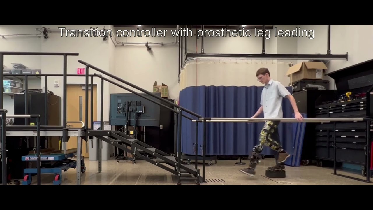 Controlling a powered prosthetic leg during continuous transitions ...