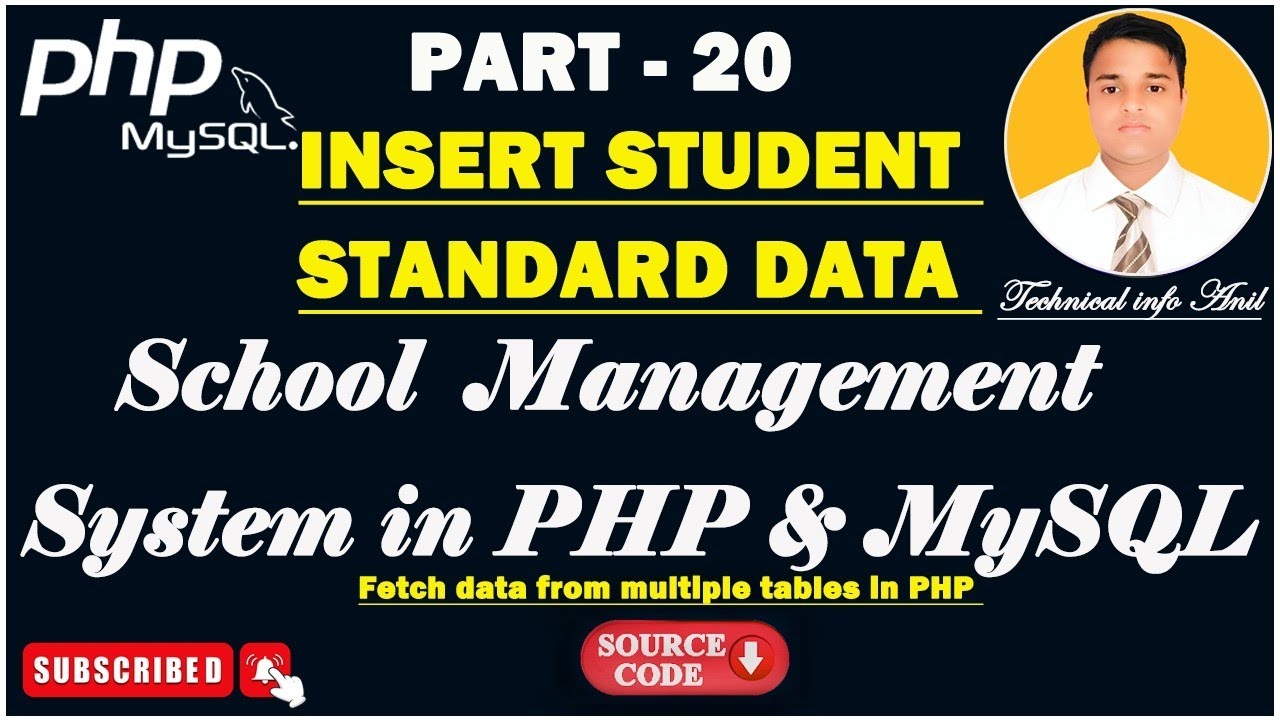 INSERT STUDENT STANDARD DATA || SCHOOL MANAGEMENT SYSTEM IN PHP MySQL ...