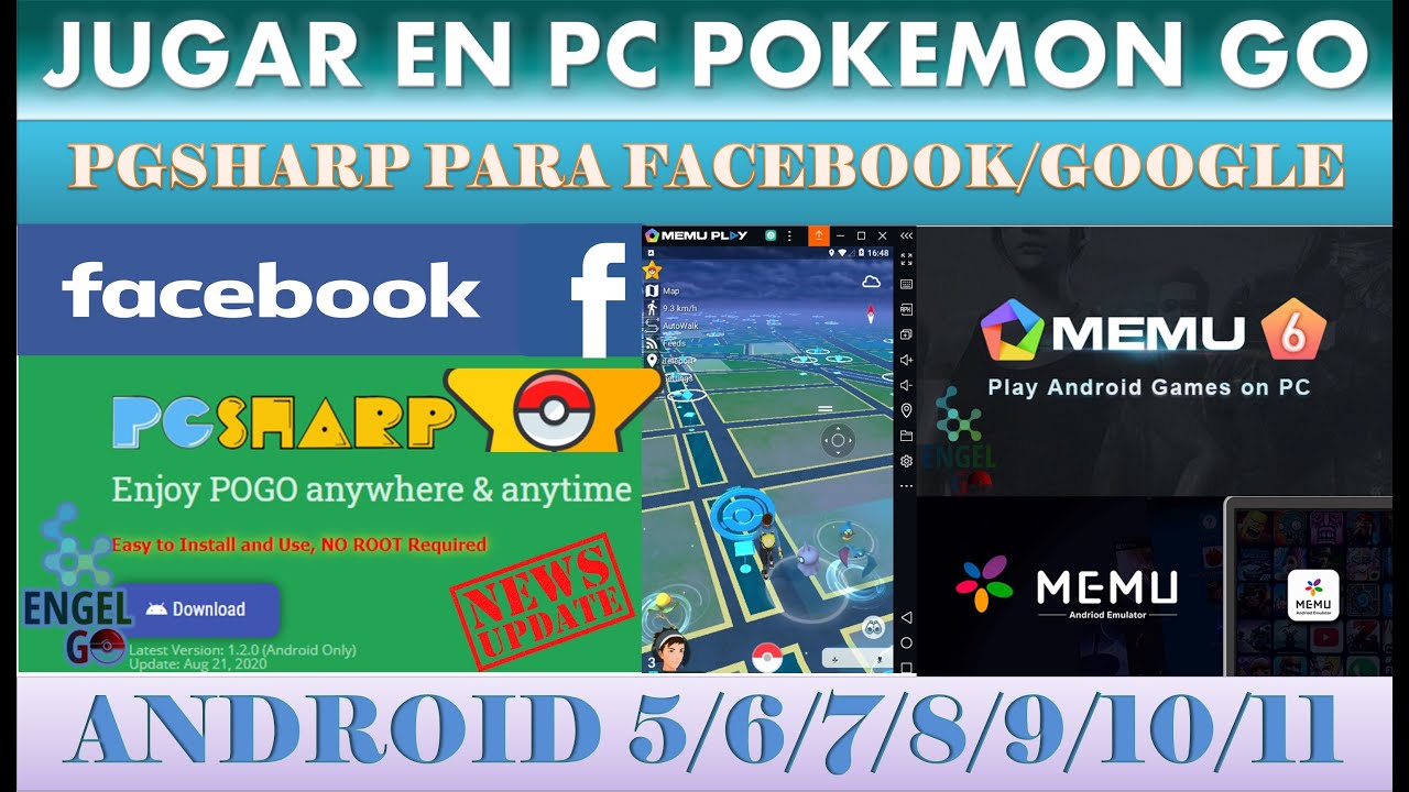 🕹️🆕 🚨 PGSHARP FACEBOOK/GOOGLE + JUGAR POKÉMON GO EN PC + ANDROID 5/6/7 ...
