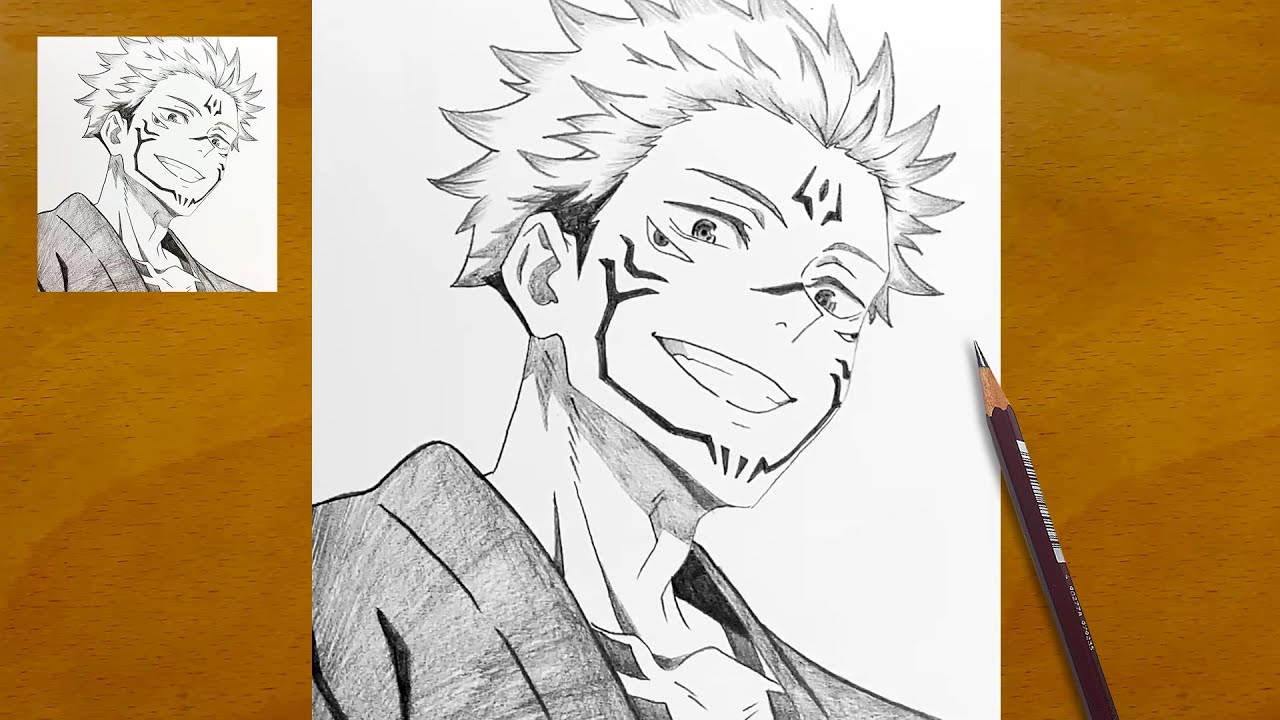How to draw Sukuna from Jujutsu Kaisen || Sukuna sketch step by step ...