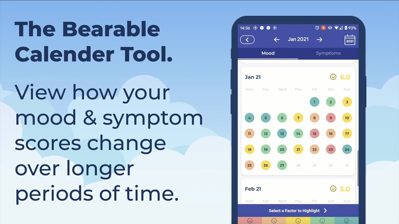 Bearable App | How To View Mood, Symptoms, and Factors on your Calendar ...