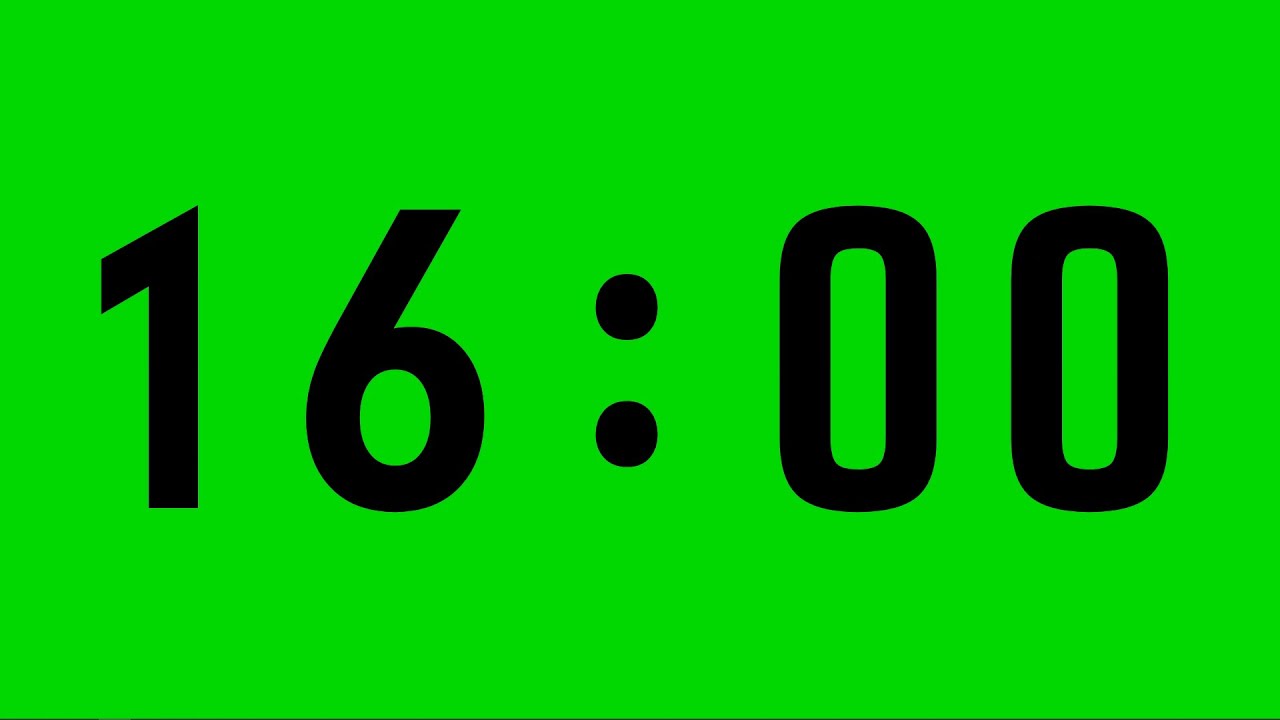 16 Minute Countdown Timer Chroma Key / No Sound - YouTube
