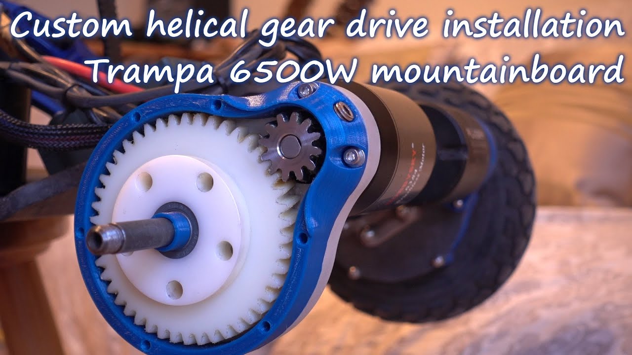 Custom helical gear drive installation. Trampa 6500W mountainboard ...