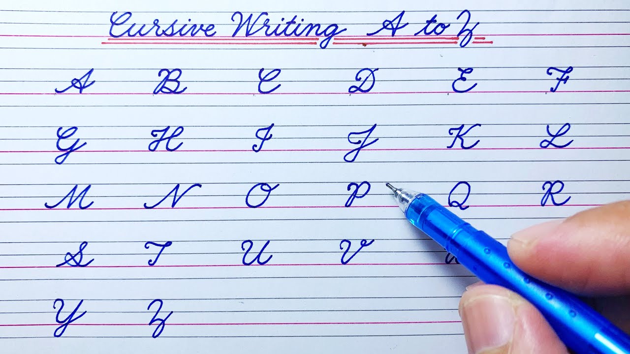 Cursive writing a to z | English capital letters abc | Cursive abcd ...