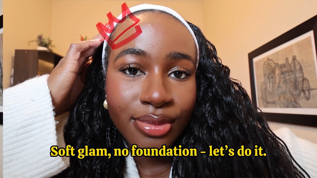 Soft glam, no foundation makeup tutorial - YouTube