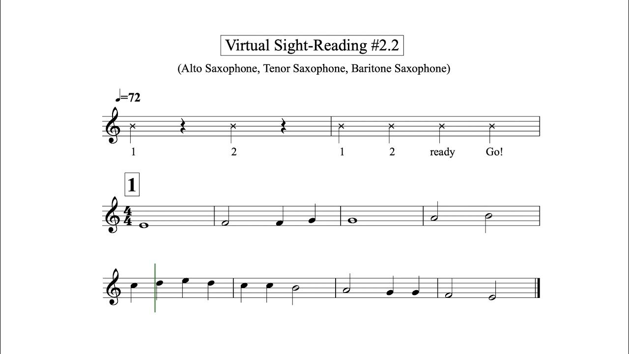 Virtual Sight Reading Level 2.2 (Saxophone) - YouTube
