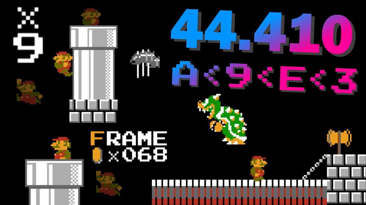 Super Mario Bros. 8-4 IL in 44.410 (8-3) - YouTube