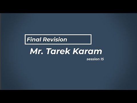 Mr. Tarek Karam EST Final revision session 15 - YouTube