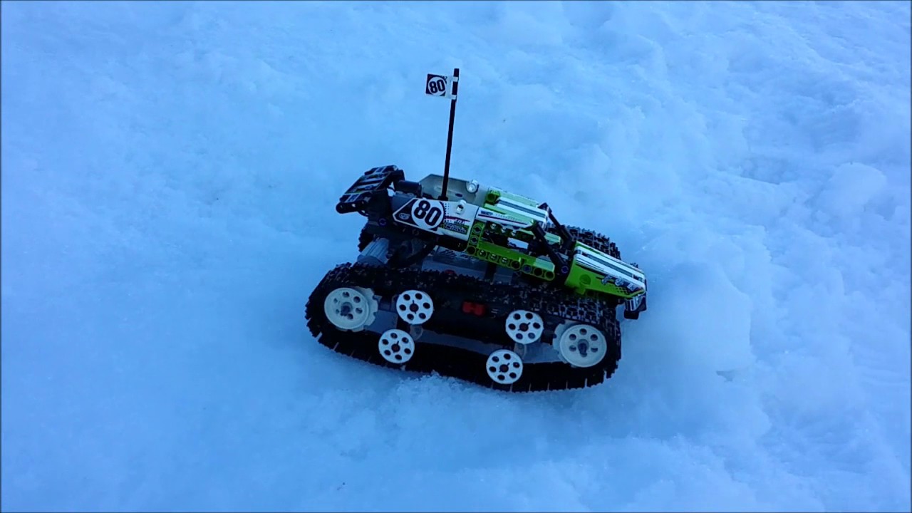 Lego Technic 42065 Tracked Racer on snow into ski resort - YouTube