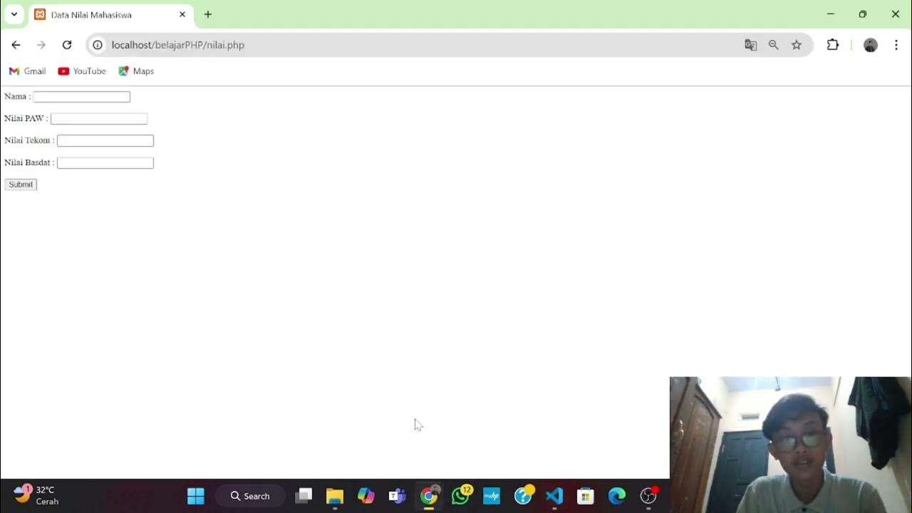 Form, array, looping, branching || Menampilkan data mahasiswa. - YouTube