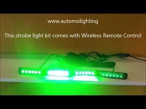LED Green Warning Strobe Grille Light Kit for volunteer firefighter ...