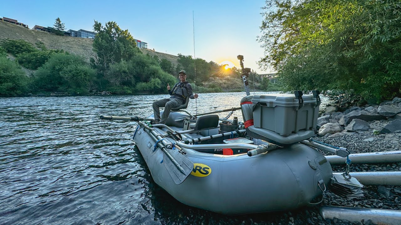 Urban Raft Fishing my Hometown River (Spokane River Fly Fishing) - YouTube