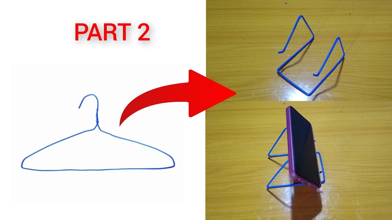 DIY Phone Stand from a Wire Hanger – Easy & Creative! - YouTube