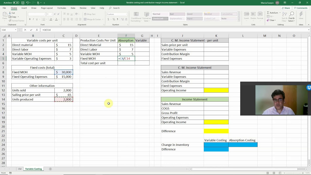 Variable costing and contribution margin income statement - YouTube