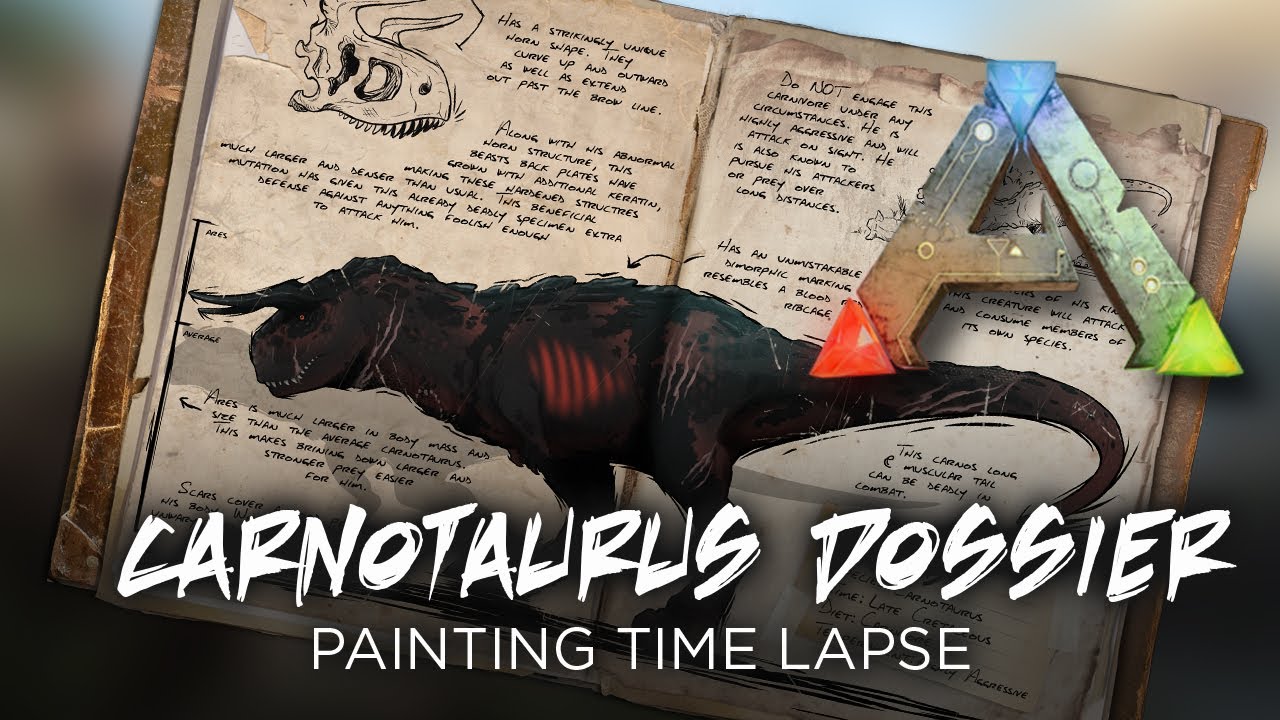 Carnotaurus Custom ARK Dossier - Time Lapse Digital Painting - YouTube