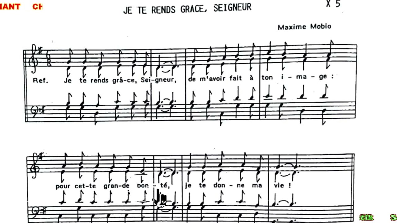 JE TE REND GRACE SEIGNEUR - YouTube